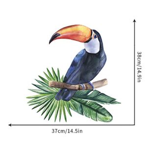 ROFARSO Lifelike Lovely Cute Toucan Birds Animal 3D Vinyl Wall Stickers Removable Wall Decals Art Decorations Decor for Nursery Baby Bedroom Playroom Living Room Murals