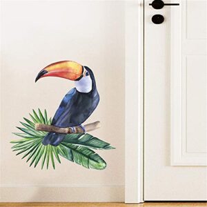 ROFARSO Lifelike Lovely Cute Toucan Birds Animal 3D Vinyl Wall Stickers Removable Wall Decals Art Decorations Decor for Nursery Baby Bedroom Playroom Living Room Murals