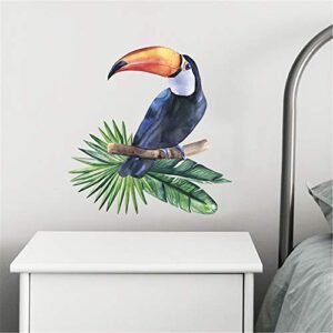 ROFARSO Lifelike Lovely Cute Toucan Birds Animal 3D Vinyl Wall Stickers Removable Wall Decals Art Decorations Decor for Nursery Baby Bedroom Playroom Living Room Murals