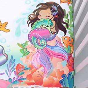 Baby Titi - Fitted Crib Sheet, Mermaids Under The Sea, Soft Microfiber, Crib Sheets for Girls, African American, Asian, Latina Mattress Sheets for Crib and Toddler Beds (Mermaid)…