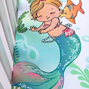 Baby Titi - Fitted Crib Sheet, Mermaids Under The Sea, Soft Microfiber, Crib Sheets for Girls, African American, Asian, Latina Mattress Sheets for Crib and Toddler Beds (Mermaid)…