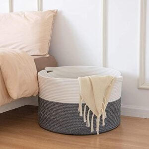 INDRESSME XXXLarge Cotton Rope Basket Comforter Cushions Thread Laundry Hamper (Set of 2)