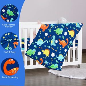 Cloele Crib Bedding Set for Boys - Microfiber 3 Piece Dinosaur Baby Bedding Set Soft Comforter Bed Set Includes Toddler Pillowcase Crib Sheet Baby Quilt - Nursery Bedding Set for Boys and Girls