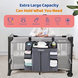 Sweeby Diaper Organizer for Changing Table and Crib Diaper Stacker Nursery Organizers for Cribs Hanging Diaper Caddy Organizer for Baby Essentials