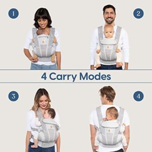 Ergobaby Omni Breeze All Carry Positions Breathable Mesh Baby Carrier Newborn to Toddler with Enhanced Lumbar Support & Airflow (7-45 Lb), Pearl Grey