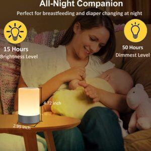 G Keni Nursery Night Light for Kids, Touch Small Lamps for Bedroom, Nursery Lamp for Breastfeeding, Battery Powered Nightlight, Dimmable LED Night Light, Baby Night Light Lamp, Soft Eye Caring