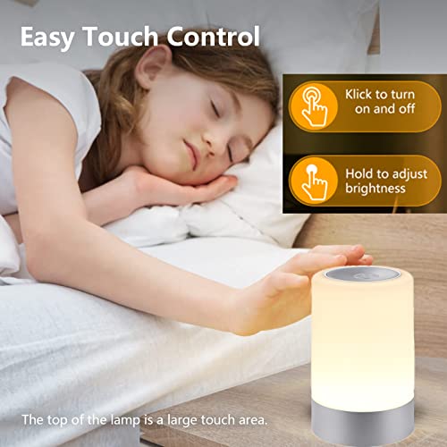 G Keni Nursery Night Light for Kids, Touch Small Lamps for Bedroom, Nursery Lamp for Breastfeeding, Battery Powered Nightlight, Dimmable LED Night Light, Baby Night Light Lamp, Soft Eye Caring