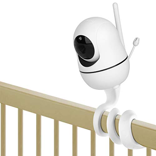 iTODOS Baby Monitor Mount for HelloBaby HB65/HB66/HB248,ANMEATE SM935E Baby Monitor Camera, Versatile Twist Mount Without Tools or Wall Damage --White