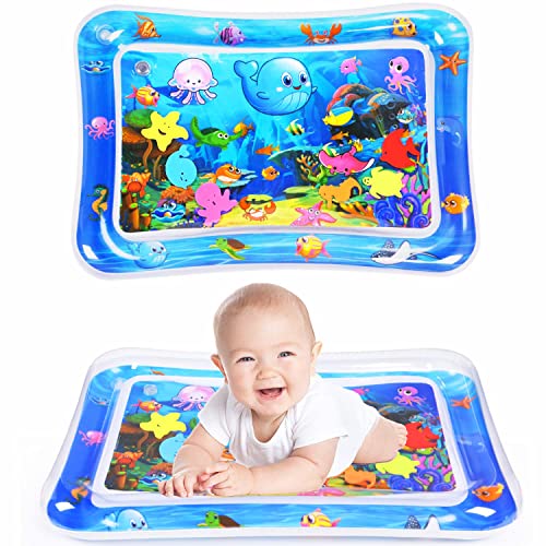 Tummy Time Water Mat Inflatable Baby Water Play mat for 3 6 9 Months Newborn Girl & Boy Early Activity Center