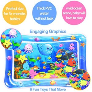 Tummy Time Water Mat Inflatable Baby Water Play mat for 3 6 9 Months Newborn Girl & Boy Early Activity Center