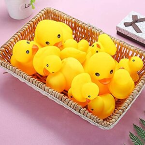 umbresen Yellow Rubber Ducks Preschool Bath Toys Bathtub Duckies Gift for Baby Shower Infants Toddlers Car Pool Float Halloween Adults Party Favors Carnival Decorations (Small Yellow 2.2''-12pcs)