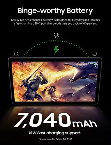 SAMSUNG 2020 Galaxy Tab A7 10.4” Inch 32 GB Wi-Fi Android 10 Touchscreen International Tablet Bundle – MDTec PU Leather Case, Screen Protector, Stylus and 32GB microSD Card [Gray]