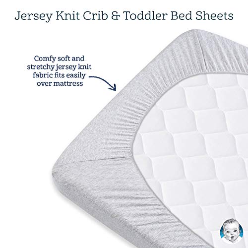 Gerber Baby Boys Girls Neutral Newborn Infant Baby Toddler Nursery 100% Cotton Fitted Bedding Crib Sheet, Space Blue, 28" x 52"