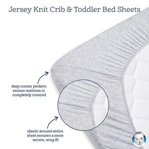 Gerber Baby Boys Girls Neutral Newborn Infant Baby Toddler Nursery 100% Cotton Fitted Bedding Crib Sheet, Space Blue, 28" x 52"