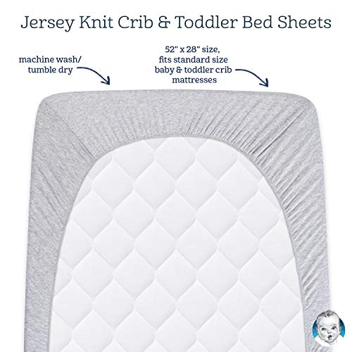 Gerber Baby Boys Girls Neutral Newborn Infant Baby Toddler Nursery 100% Cotton Fitted Bedding Crib Sheet, Space Blue, 28" x 52"