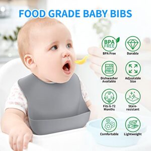 ME.FAN Silicone Baby Bibs for Babies & Toddlers | Adjustable Silicone Bibs 2 Set