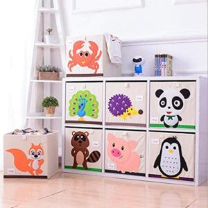 VMOTOR Foldable Animal Canvas Storage Toy Box/Bin/Cube/Chest/Basket/Organizer for Kids, 13 inch(Monkey)