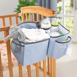 Hanging Diaper Caddy Organizer,Baby Diaper Organizer Bag Storage for Baby Essentials- Baby Diaper Stacker for Crib,D02 BLUE