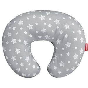 pillow cover for infant snug fits boppy nursing pillows, breastfeeding nursing pillow slipcovers super soft, for breastfeeding moms, grey star