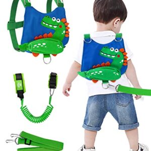 Toddler Leash for Boys and Girls , 4-in-1 Leash for Kids, Toddler Harness with Leash, Child Leash for Walking with Baby Safety Anti Lost Wrist Link (Dinosau