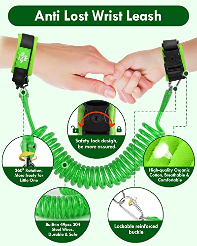 Toddler Leash for Boys and Girls , 4-in-1 Leash for Kids, Toddler Harness with Leash, Child Leash for Walking with Baby Safety Anti Lost Wrist Link (Dinosau