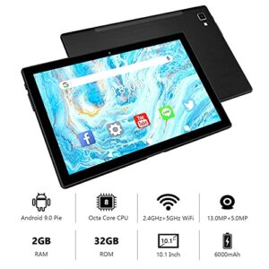 Justethan Android Tablet, Upgraded Google Certificated 10 inch Tablet with Octa-Core, 32GB Storage can be expanded to 128GB, 13MP+5MP Dual Camera, 1280x800 IPS HD Display, Latest Model 2023, Black