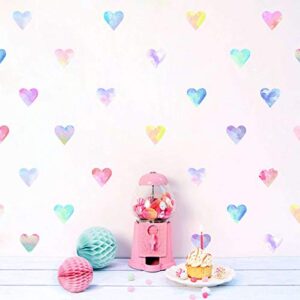 colorful heart wall decals watercolor hearts wall stickers heart wall decals for girls bedroom nursery kids room decor