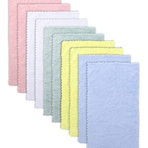 Lovely Care Super Absorbent 10 Pack Burp Cloths - Coral Fleece Gentle on Sensitive Skin for Face and Body, Plush - Milk Spit Up Rags - Burpy Cloth for Baby Boys and Girls - Unisex 17 x 10 Inch