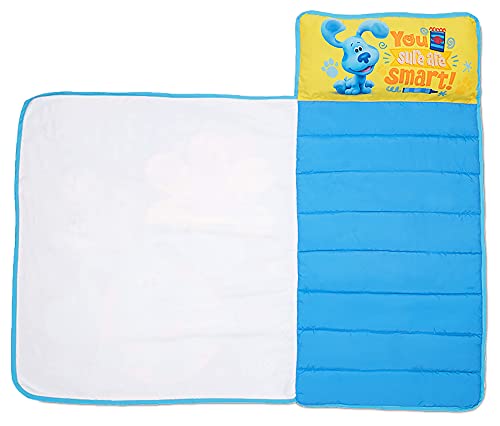 Blue's Clues & You Sure are Smart! Kids Nap-Mat Set – Includes Pillow and Fleece Blanket – Great for Girls Napping During Daycare, Preschool, or Kindergarten - Fits Toddlers and Young Children