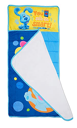 Blue's Clues & You Sure are Smart! Kids Nap-Mat Set – Includes Pillow and Fleece Blanket – Great for Girls Napping During Daycare, Preschool, or Kindergarten - Fits Toddlers and Young Children