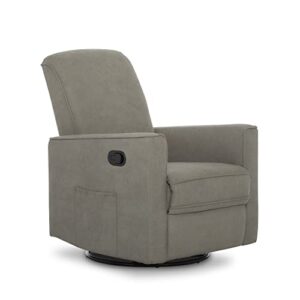 evolur raleigh upholstered plush seating glider swivel, rocker, recliner, glider for nursery in smokey blue, greenguard gold certified, modern nursery recliner, environmentally conscious glider