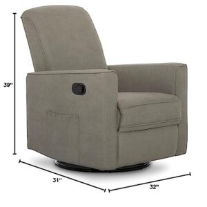 Evolur Raleigh Upholstered Plush Seating Glider Swivel, Rocker, Recliner, Glider for Nursery in Smokey Blue, Greenguard Gold Certified, Modern Nursery Recliner, Environmentally Conscious Glider