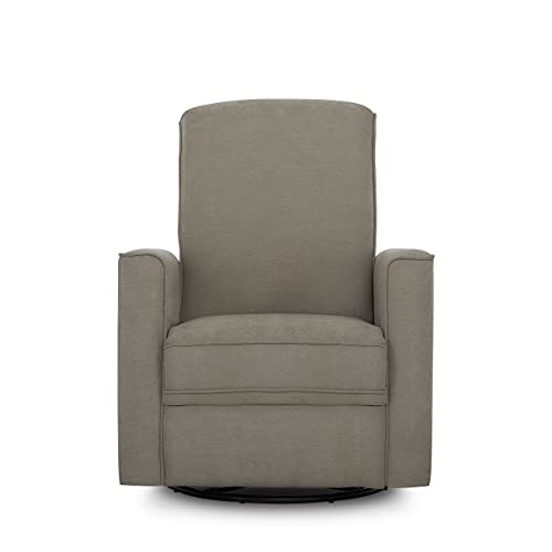 Evolur Raleigh Upholstered Plush Seating Glider Swivel, Rocker, Recliner, Glider for Nursery in Smokey Blue, Greenguard Gold Certified, Modern Nursery Recliner, Environmentally Conscious Glider