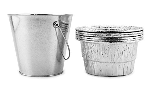 Cornucopia Grill Grease Bucket Replacement Liners (12-Pack); Aluminum Foil Liners for BBQ Grease Drip Buckets, Disposable Liners Only