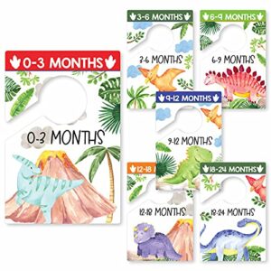 6 baby closet size dividers boy - dinosaur baby closet dividers by month, baby closet organizer for nursery organization, baby essentials for newborn essentials baby boy, nursery closet dividers boy