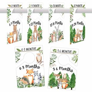 6 woodland hanger dividers baby closet size dividers - baby essentials for newborn essentials, baby closet dividers, baby closet organizer for nursery organization, nursery closet dividers neutral