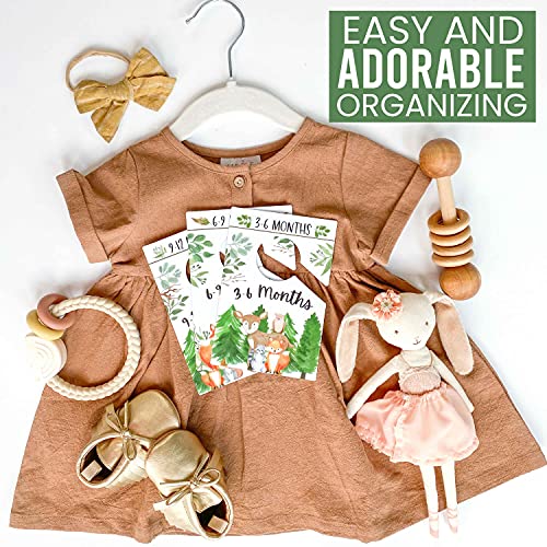 6 Woodland Hanger Dividers Baby Closet Size Dividers - Baby Essentials For Newborn Essentials, Baby Closet Dividers, Baby Closet Organizer For Nursery Organization, Nursery Closet Dividers Neutral