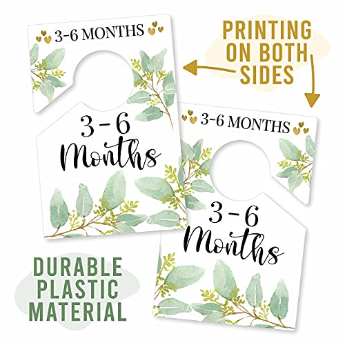 6 Hanger Dividers Baby Closet Size Dividers - Greenery Baby Closet Dividers, Baby Closet Organizer For Nursery Organization, Baby Essentials For Newborn Essentials, Nursery Closet Dividers Girl or Boy