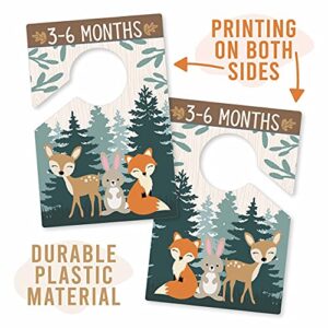 6 Hanger Dividers Baby Closet Size Dividers - Woodland Baby Closet Dividers, Baby Closet Organizer For Nursery Organization, Baby Essentials For Newborn Essentials, Nursery Closet Dividers Girl or Boy