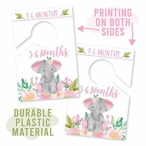 6 Baby Closet Size Dividers Baby Girl - Elephant Baby Closet Dividers By Month, Baby Closet Organizer For Nursery Organization, Baby Essentials For Newborn Essentials Baby Girl, Nursery Closet Divider