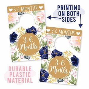 6 Floral Baby Closet Size Dividers Baby Girl - Baby Essentials for Newborn Essentials Baby Girl, Baby Closet Dividers by Month, Baby Closet Organizer for Nursery Organization, Nursery Closet Dividers