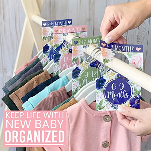 6 Floral Baby Closet Size Dividers Baby Girl - Baby Essentials for Newborn Essentials Baby Girl, Baby Closet Dividers by Month, Baby Closet Organizer for Nursery Organization, Nursery Closet Dividers