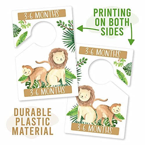 6 Hanger Dividers Baby Closet Size Dividers - Safari Baby Closet Dividers, Baby Closet Organizer For Nursery Organization, Baby Essentials For Newborn Essentials, Nursery Closet Dividers Girl or Boy