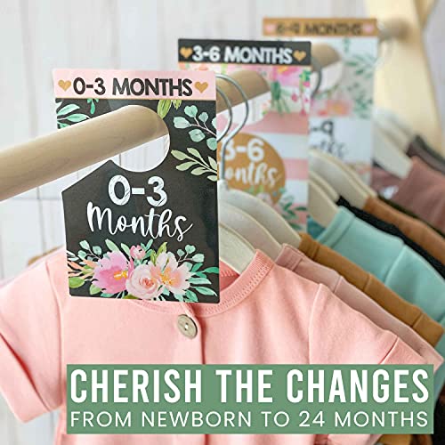 6 Baby Closet Size Dividers Baby Girl - Floral Baby Closet Dividers By Month, Baby Closet Organizer For Nursery Organization, Baby Essentials For Newborn Essentials Baby Girl, Nursery Closet Dividers