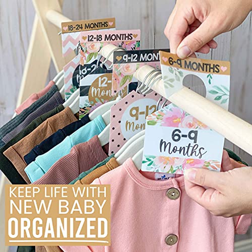 6 Baby Closet Size Dividers Baby Girl - Floral Baby Closet Dividers By Month, Baby Closet Organizer For Nursery Organization, Baby Essentials For Newborn Essentials Baby Girl, Nursery Closet Dividers