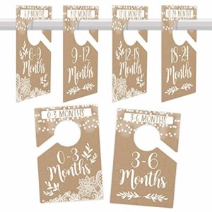 6 hanger dividers baby closet size dividers - rustic baby closet dividers, baby closet organizer for nursery organization, baby essentials for newborn essentials, nursery closet dividers girl or boy