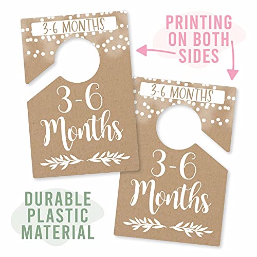 6 Hanger Dividers Baby Closet Size Dividers - Rustic Baby Closet Dividers, Baby Closet Organizer For Nursery Organization, Baby Essentials For Newborn Essentials, Nursery Closet Dividers Girl or Boy