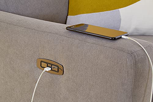 Nurture& The Glider Premium Power Recliner Nursery Glider Chair with Adjustable Head Support | Designed with a Thoughtful Combination of Function and Comfort | Built-in USB Charger (Gray)