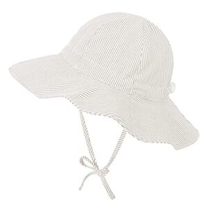 Zando Baby Girl Sun Hat Infant Wide Brim Hats Baby Boy Beach Hat UPF 50+ Toddler Caps for Boys Girls Baby Bucket Hat Beige 0-6 Months