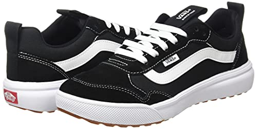 Vans Men's Low-Top Trainers Sneaker, Suede Canvas Black White, 11